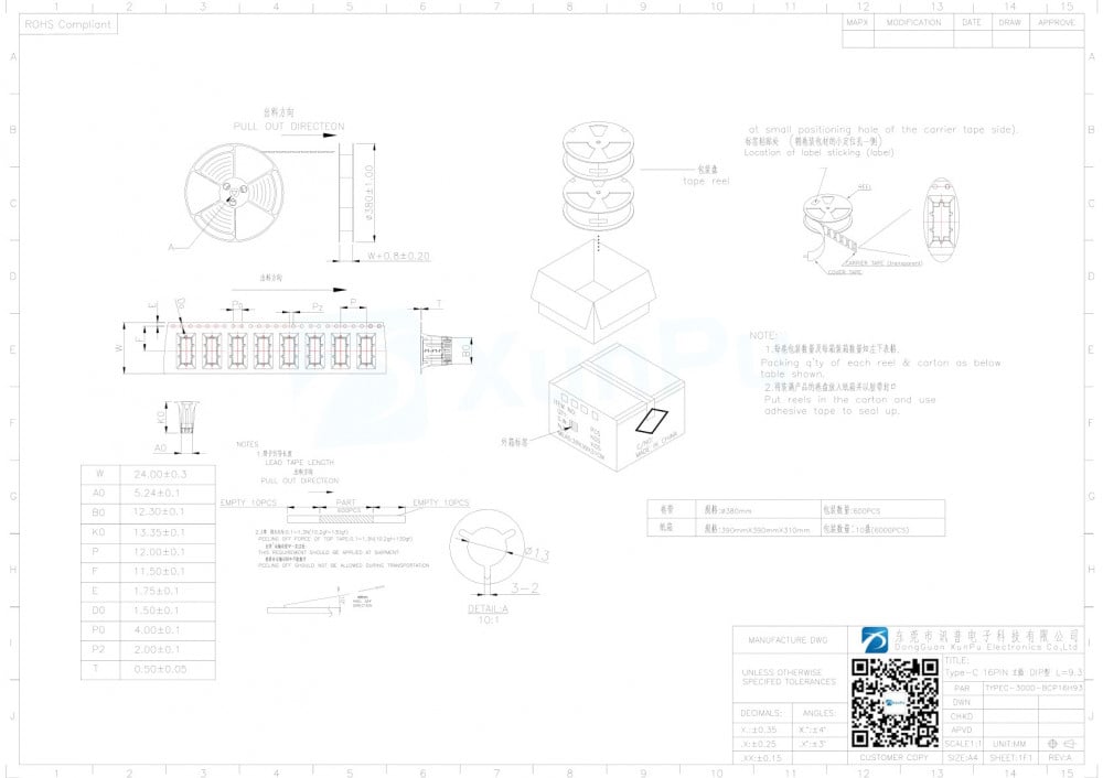 XUNPU TYPEC-300D-BCP16H93 technical drawing page 2