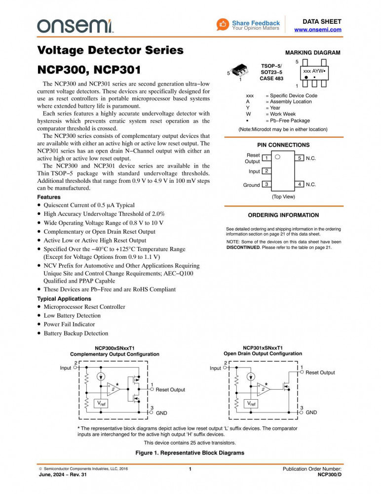 NCV300 datasheet page 1