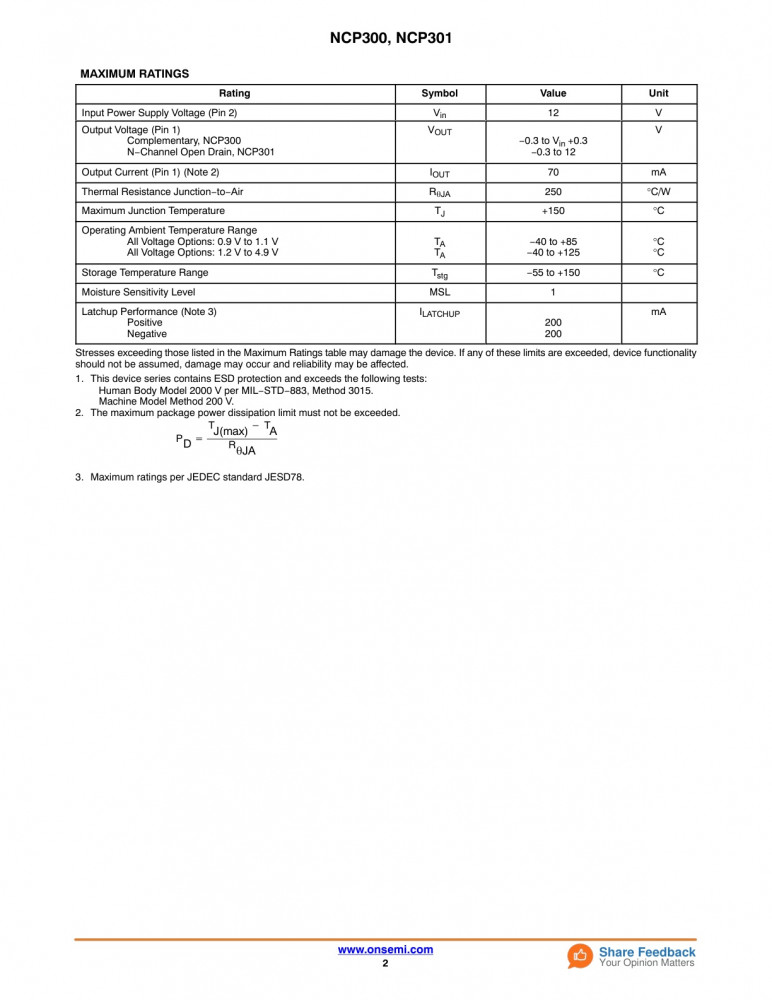 NCV300 datasheet page 2