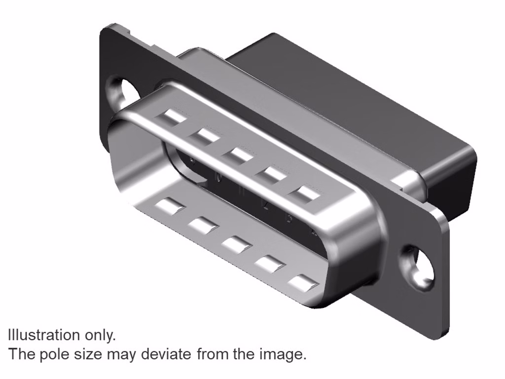 FCT Mixed Layout D-Sub Housing, Male, Tin-plated Shell, Non-Magnetic, 5 Circuits Unloaded, Green Insulator