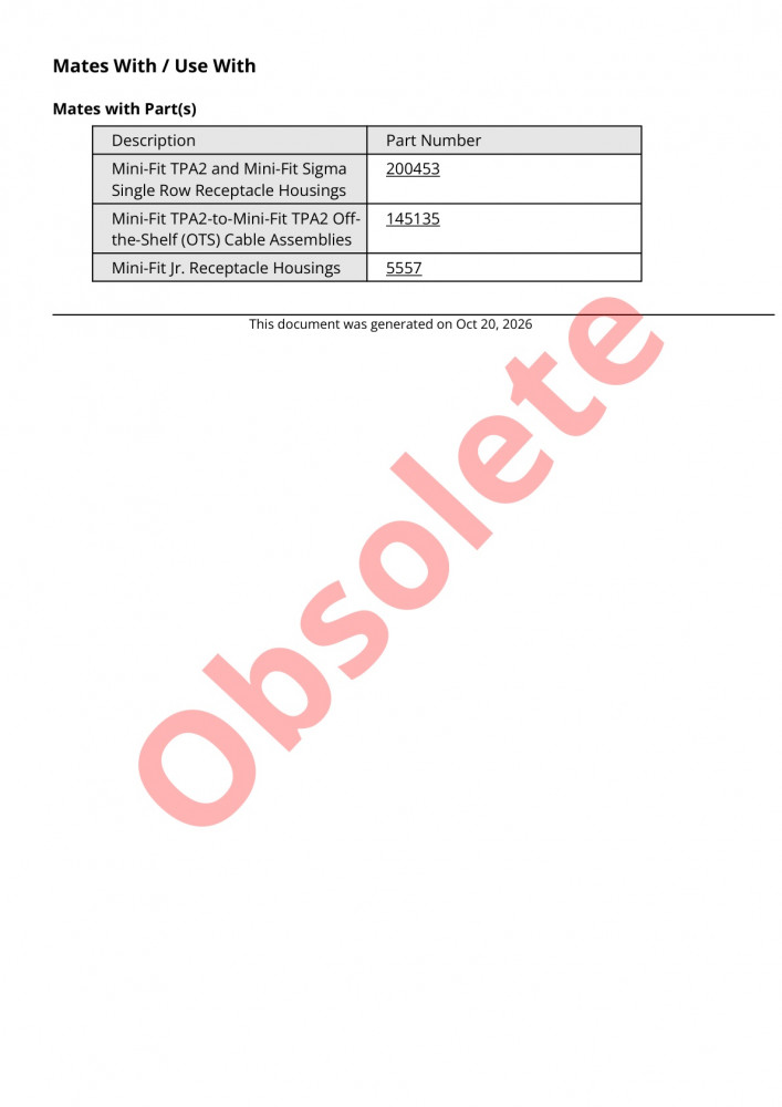 MOLEX Mini-Fit Plus HCS product specification, page 4