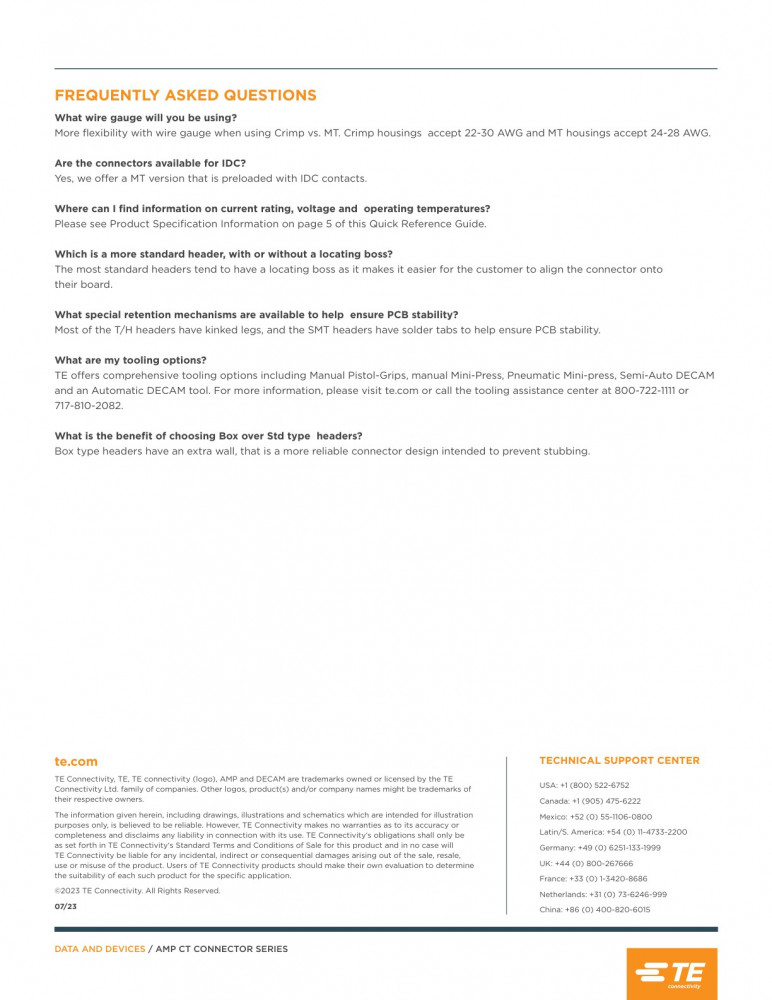 TE Connectivity AMP CT documentation page 9