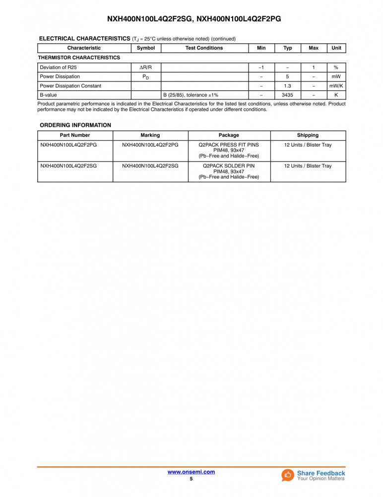 NXH400N100L4Q2F2 datasheet page 5