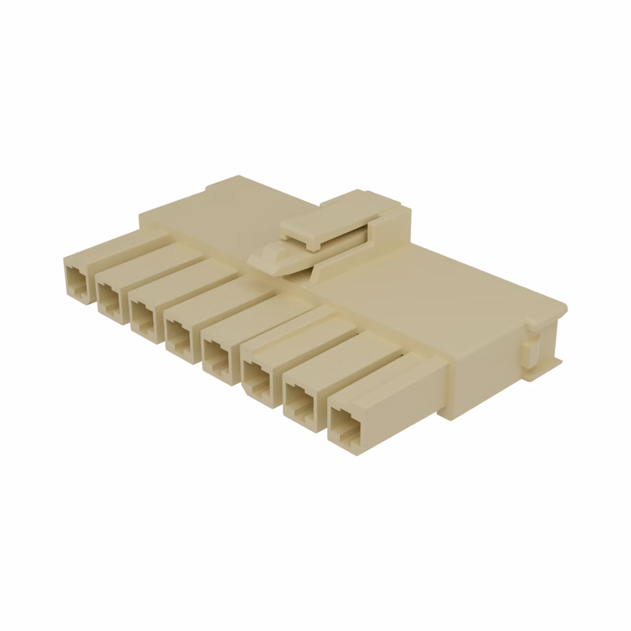 Mega-Fit ColorLock Tangless TPA-Capable Receptacle Housing, Single Row, 8 Circuit, UL 94V-0, Glow-Wire Capable, Natural for sale