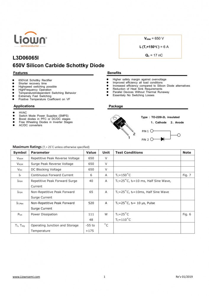 L3D06065I datasheet page 1