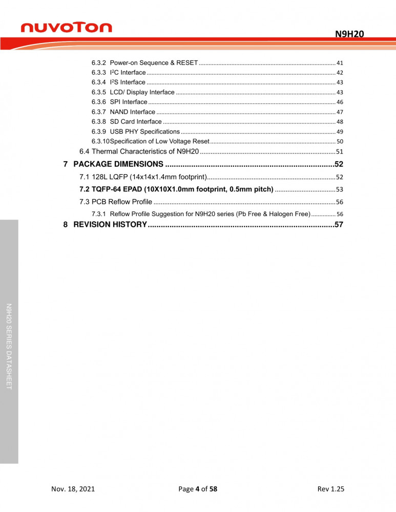 N9H20 Series datasheet page 4
