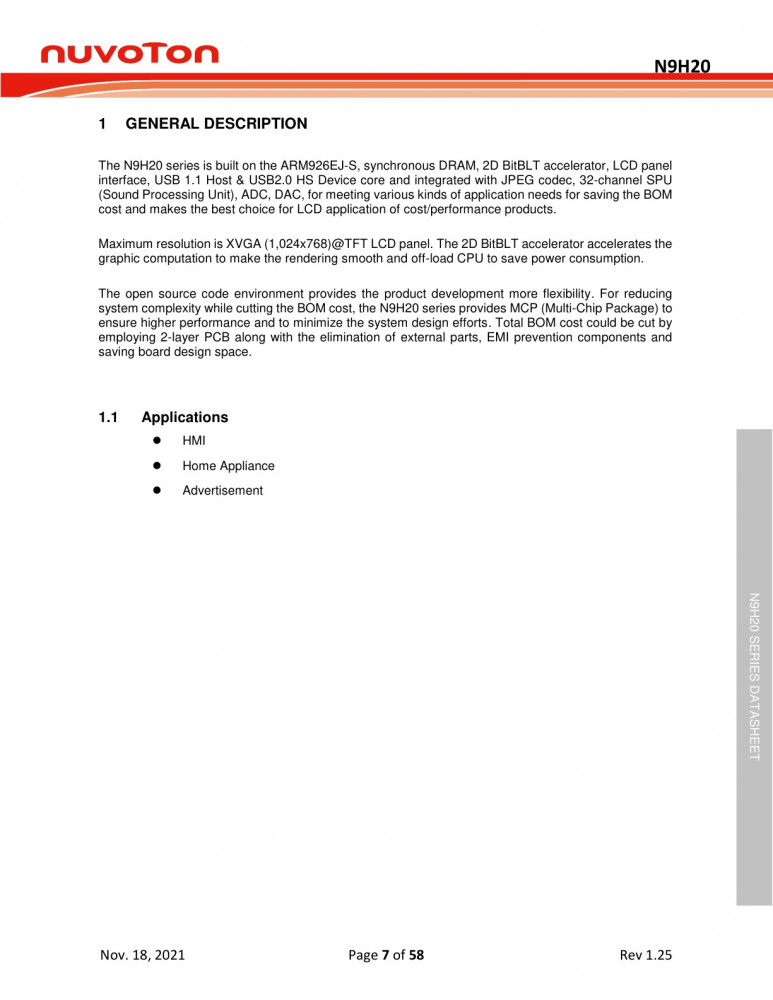 N9H20 Series datasheet page 7