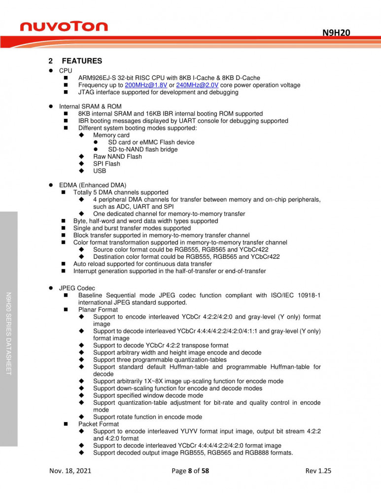 N9H20 Series datasheet page 8