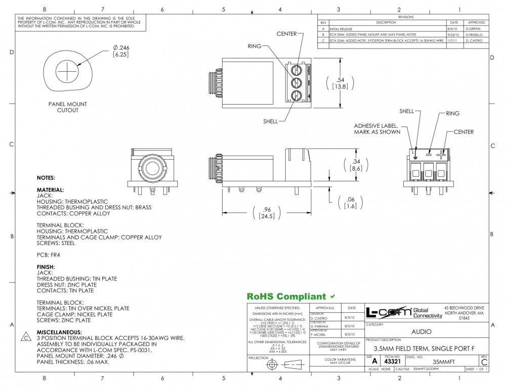 L-com 35MMFT technical document preview