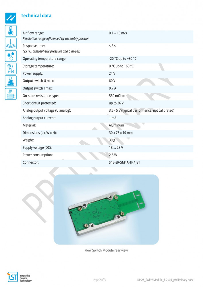 Flow Switch Module V1.0 technical document image 2