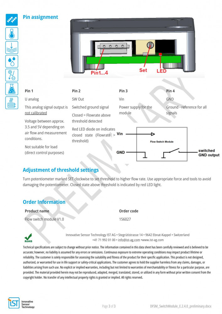 Flow Switch Module V1.0 technical document image 3