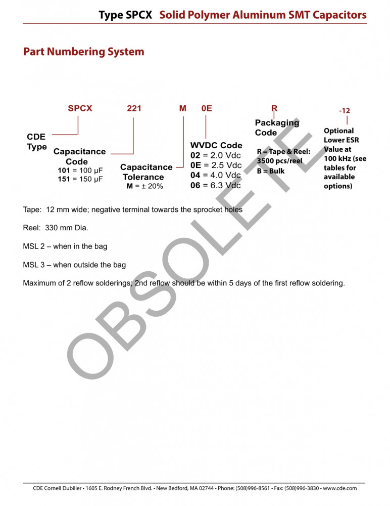 SPCX series datasheet page 3