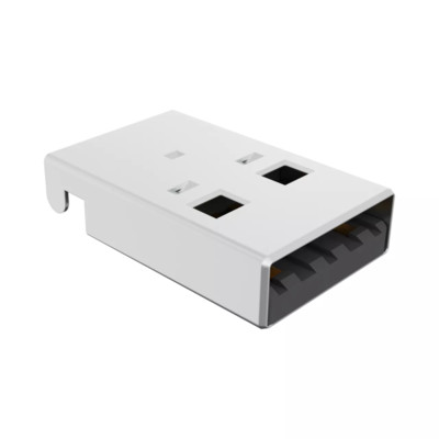 Universal Serial Bus (USB) Shielded I/O Plug, Type A, Right-Angle, Surface Mount, Straight Tab 3.80mm, 0.76µm Gold (Au) Plating, PCB Thickness 1.60mm, Tape on Reel Package, Lead-Free for sale