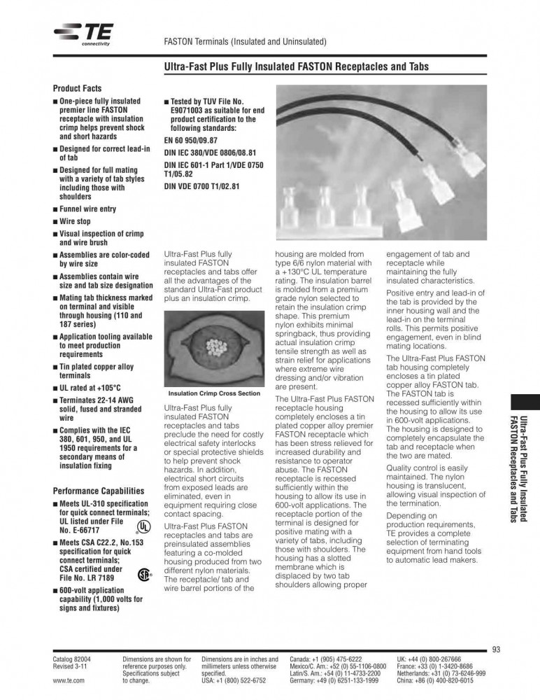 TE Connectivity FASTON document page 5