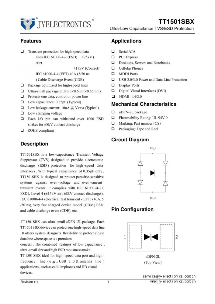 TT1501SBX datasheet page 1