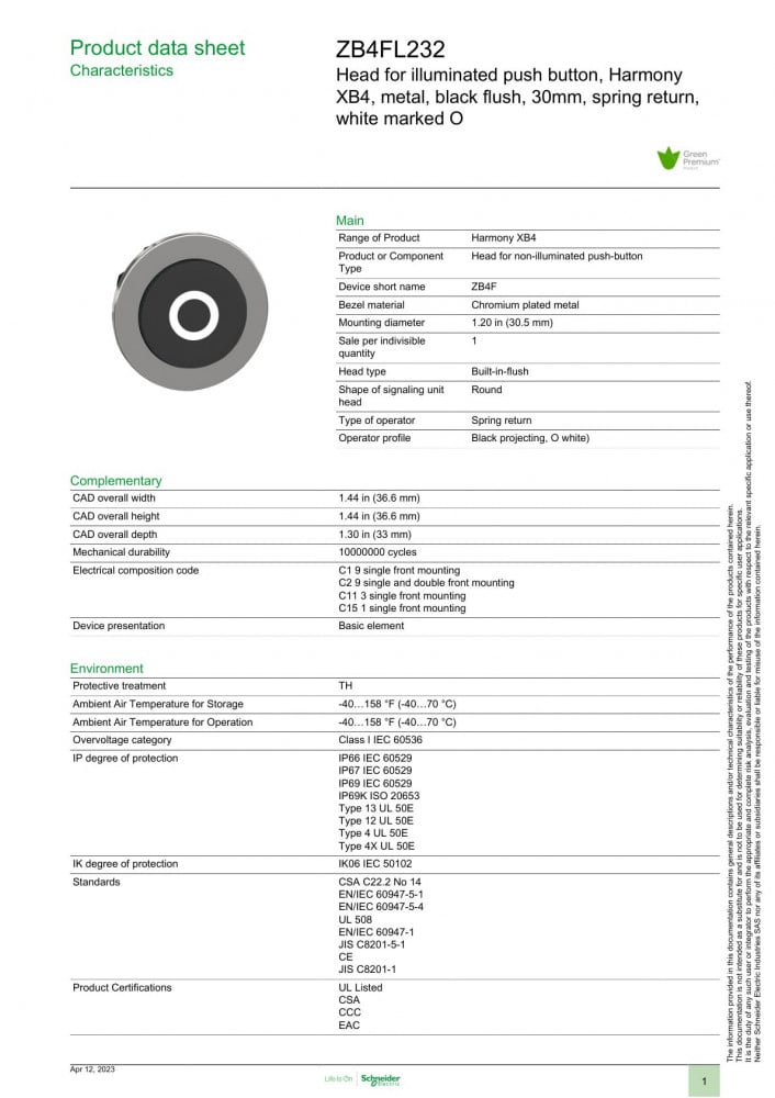 ZB4FL232 technical document page 1