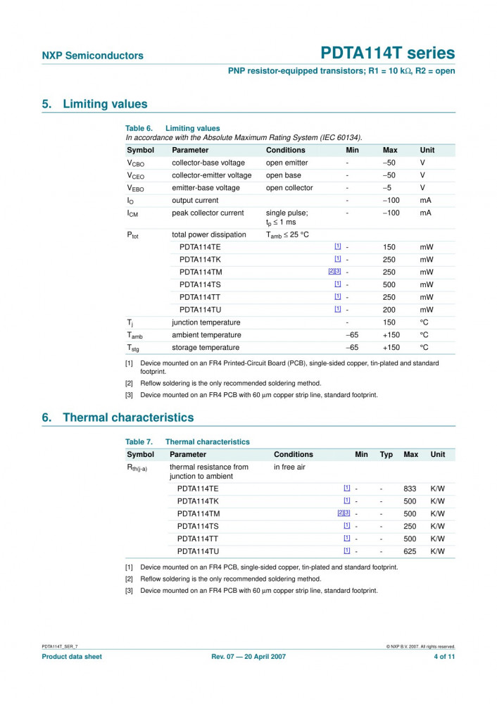 PDTA114T datasheet page 5