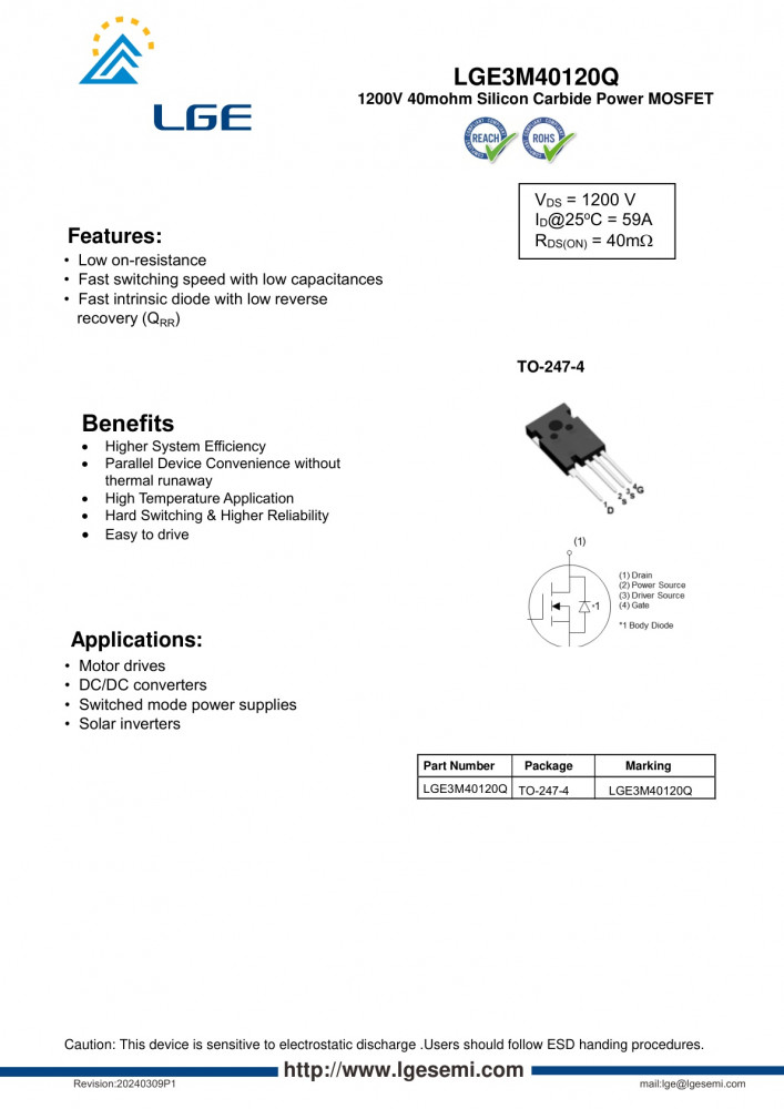 LGE3M40120Q datasheet page 1