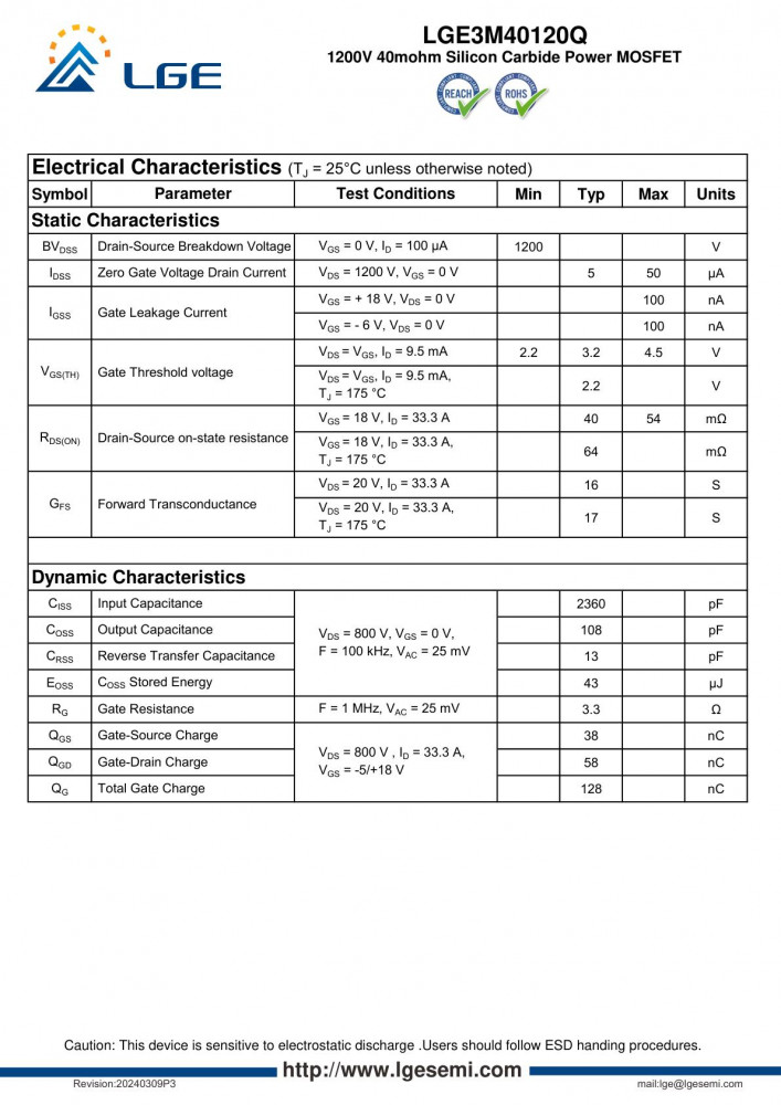 LGE3M40120Q datasheet page 3