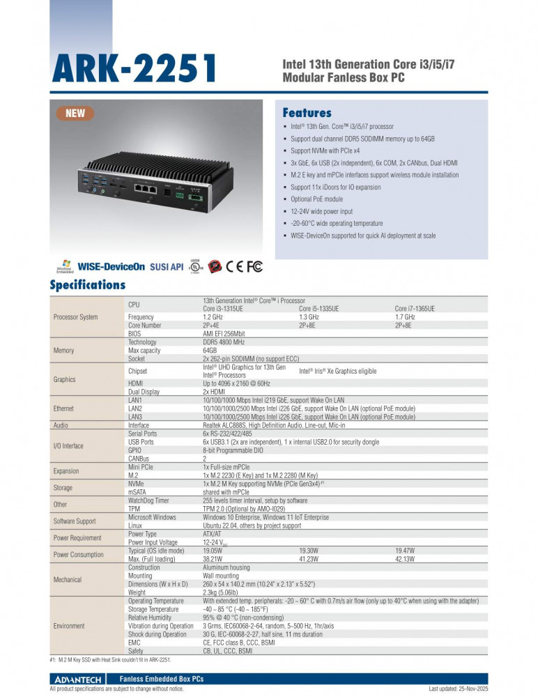 ARK-2251 product documentation, page 1