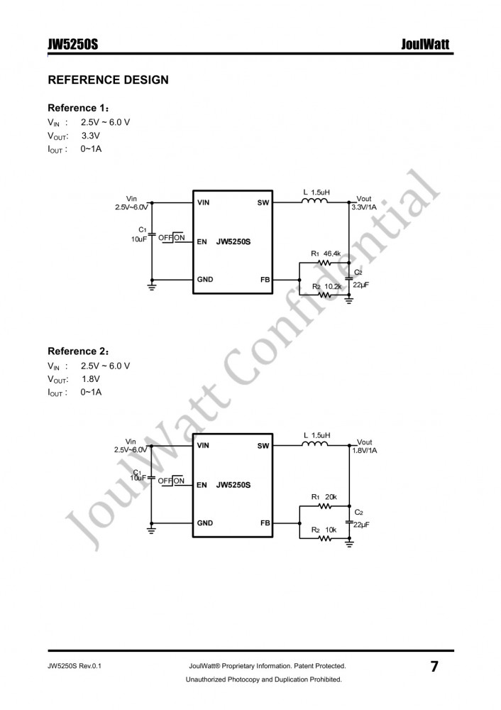 JW5250S datasheet page 7