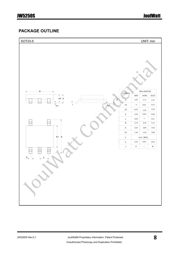 JW5250S datasheet page 8