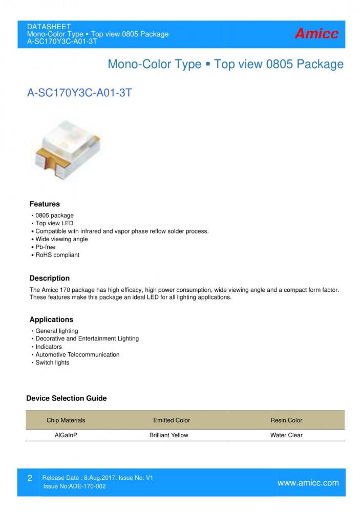 A-SC170Y3C-A01-3T datasheet page 2