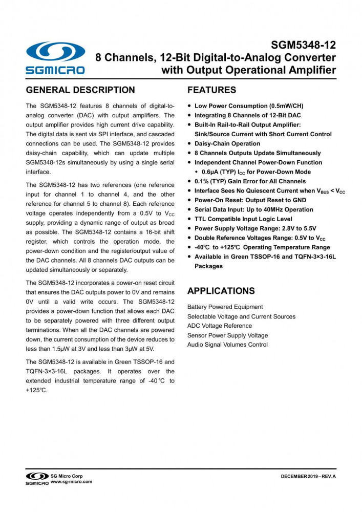 SGM5348-12 datasheet page 1