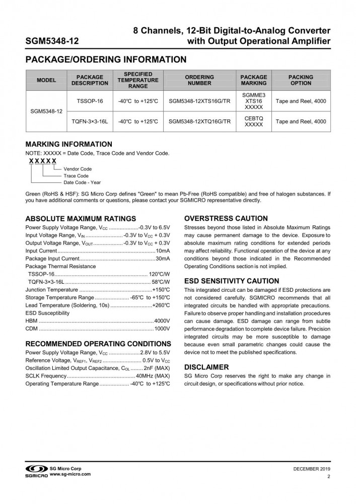 SGM5348-12 datasheet page 2
