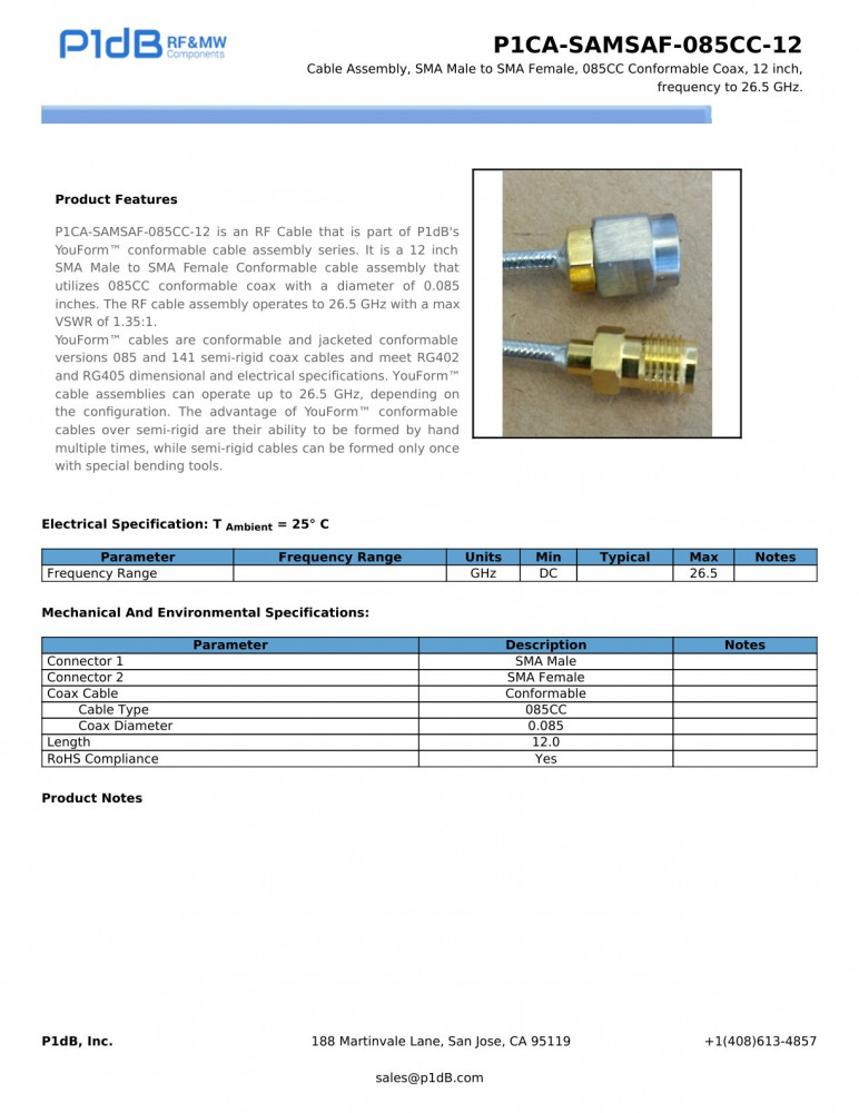 P1CA-SAMSAF-085CC-12 product document image