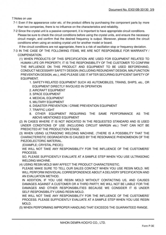 NX3215SA specification page 3