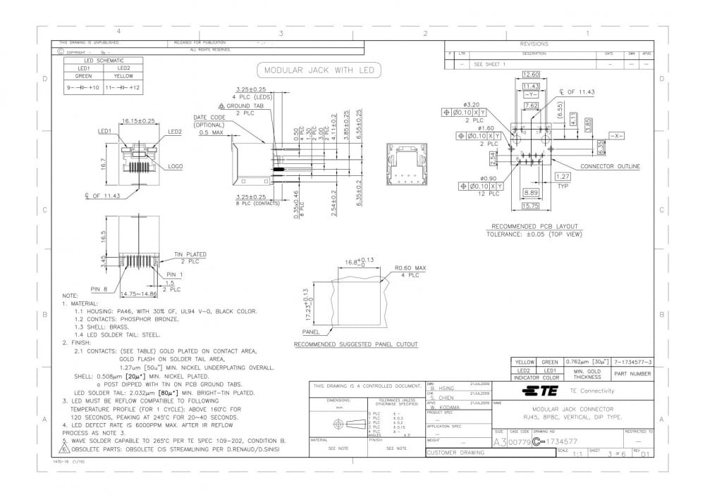 TE Connectivity 1734577-1 drawing page 3