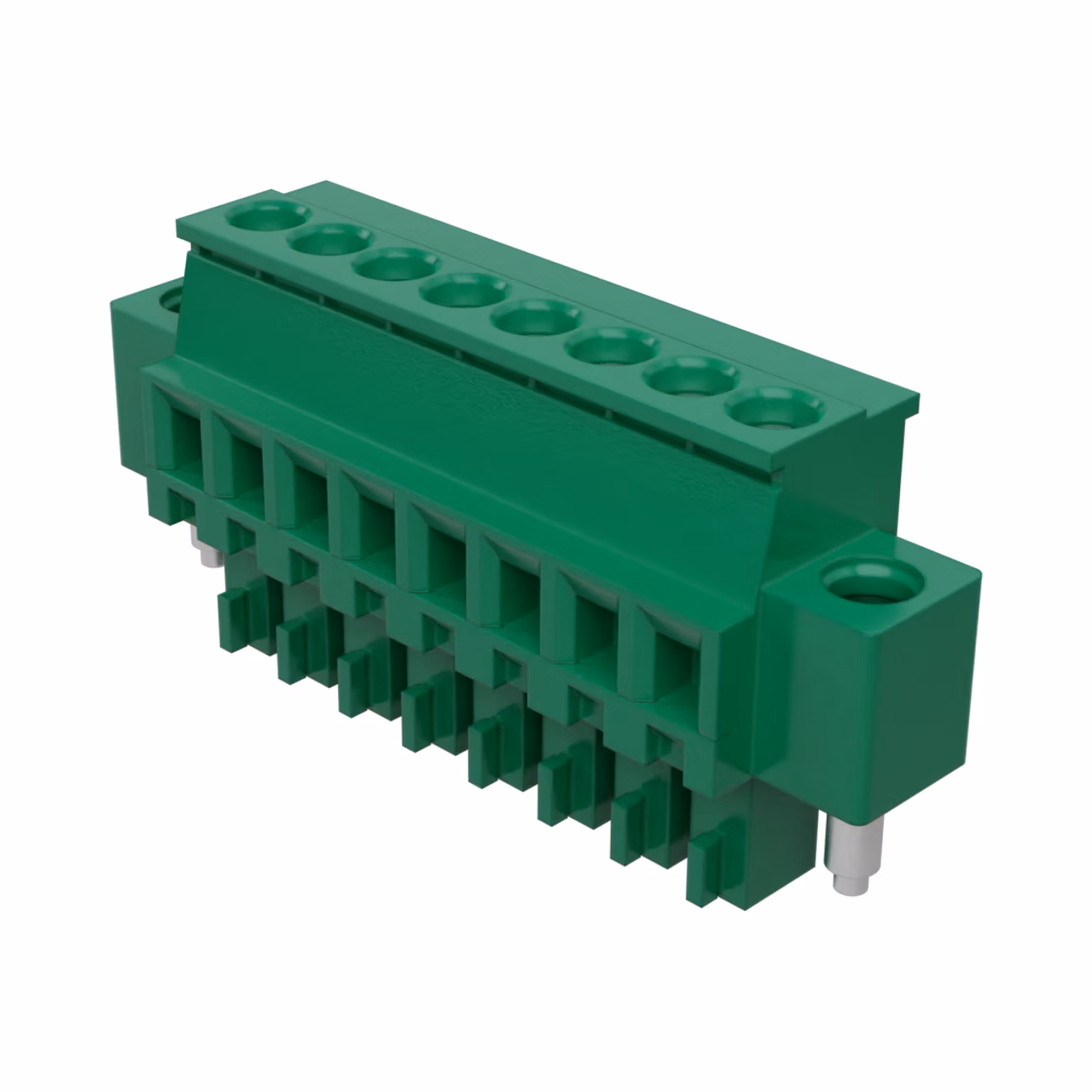 3.81mm Pitch Eurostyle Vertical Plug, with Retention Screws, Front Wire Entry, Green Housing, 8 Circuits for sale