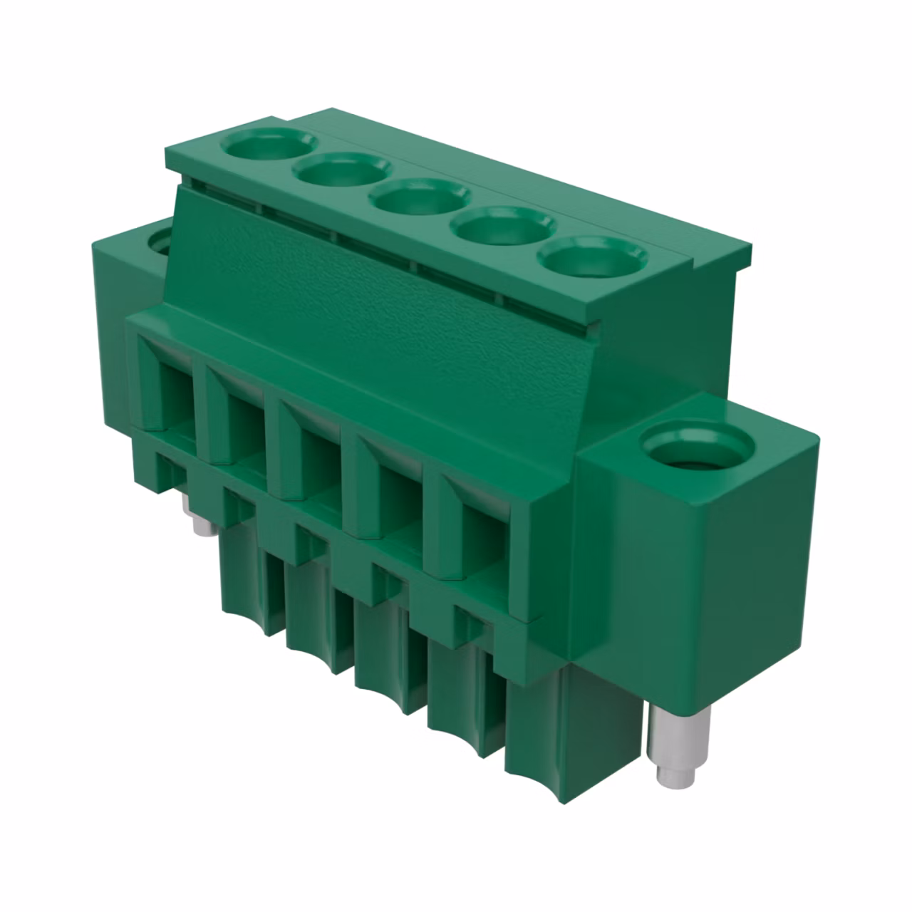 3.81mm Pitch Eurostyle Vertical Plug, with Retention Screws, Rear Wire Entry, Green Housing, Gold (Au) Plated, 5 Circuits for sale