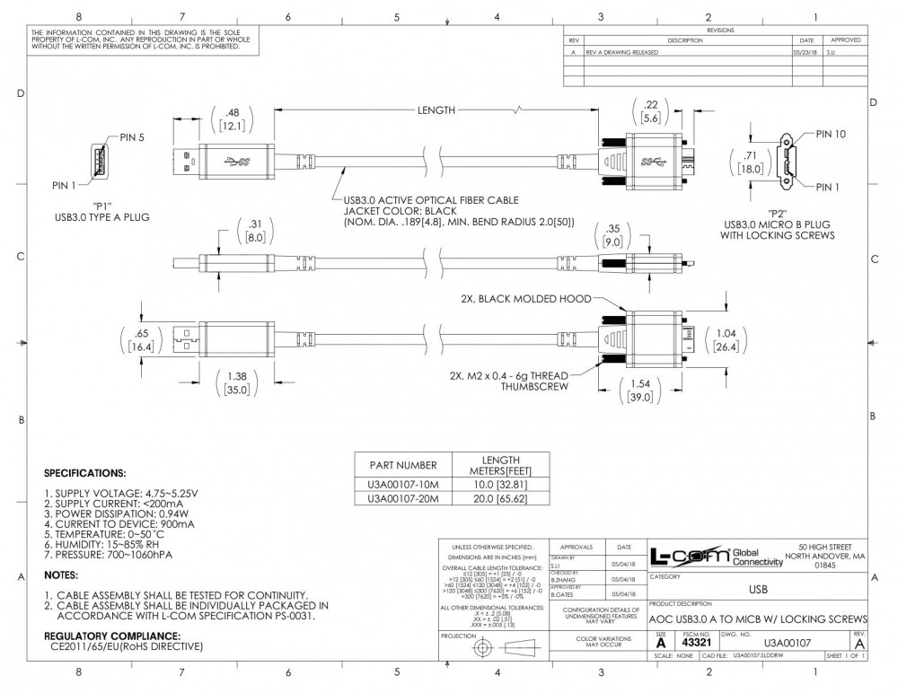L-com U3A00107 drawing preview