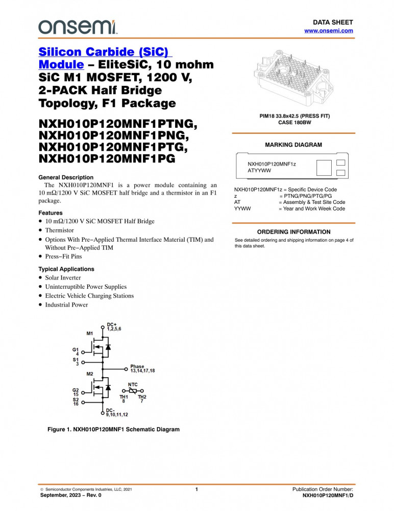 NXH010P120MNF1 datasheet page 1