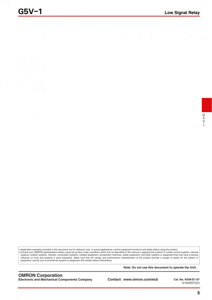 OMRON G5V relay document page 5