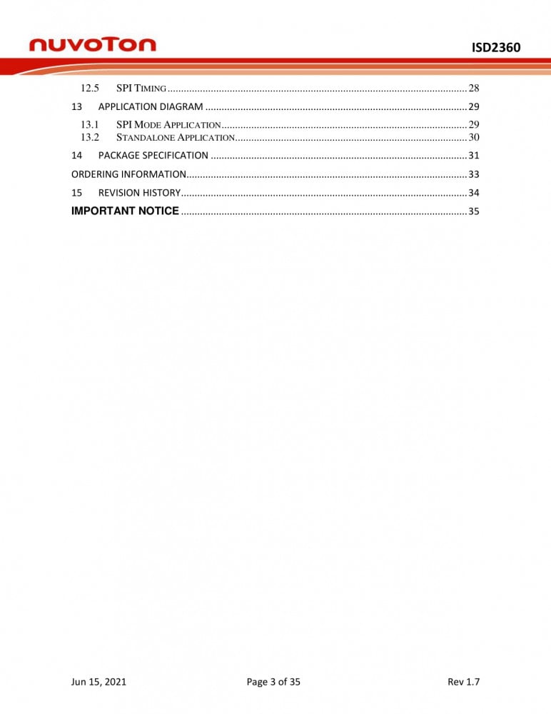 ISD2360 datasheet page 3