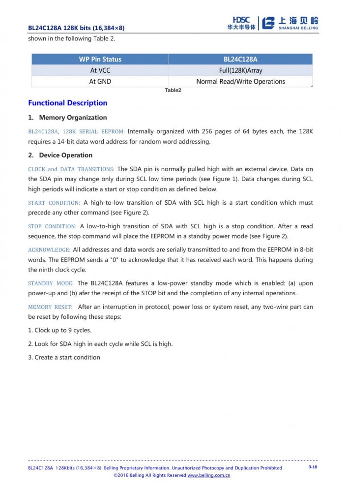BL24C128A-PARC datasheet page 3