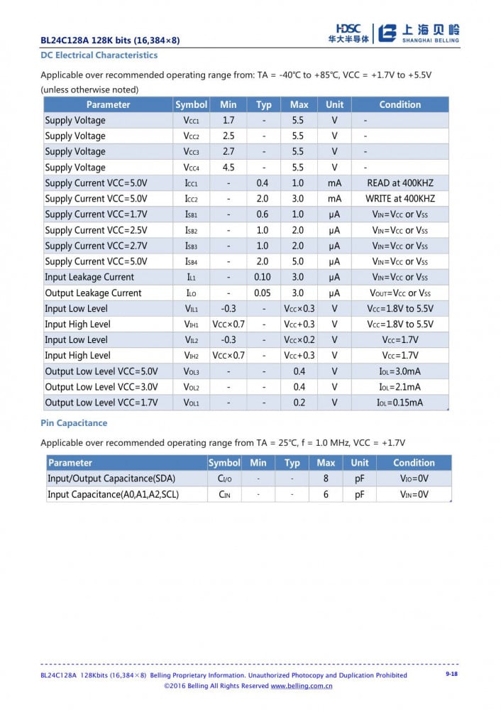 BL24C128A-PARC datasheet page 9