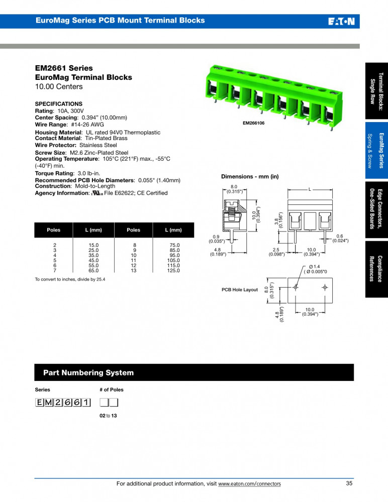 EATON EM2661 Series technical document page