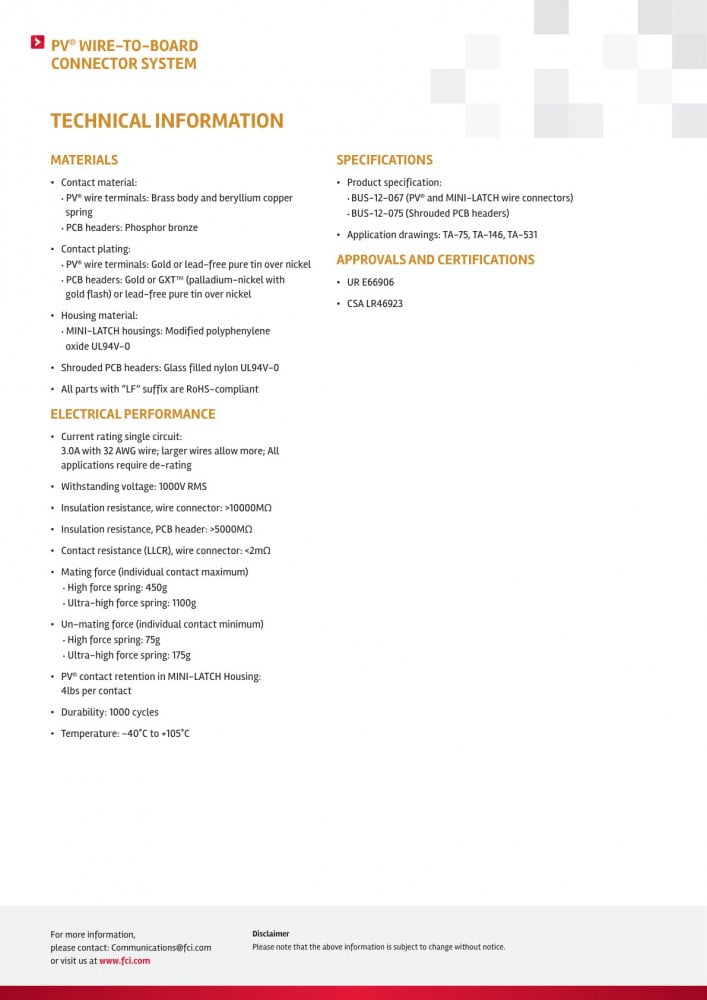 PV wire-to-board connector documentation page 4