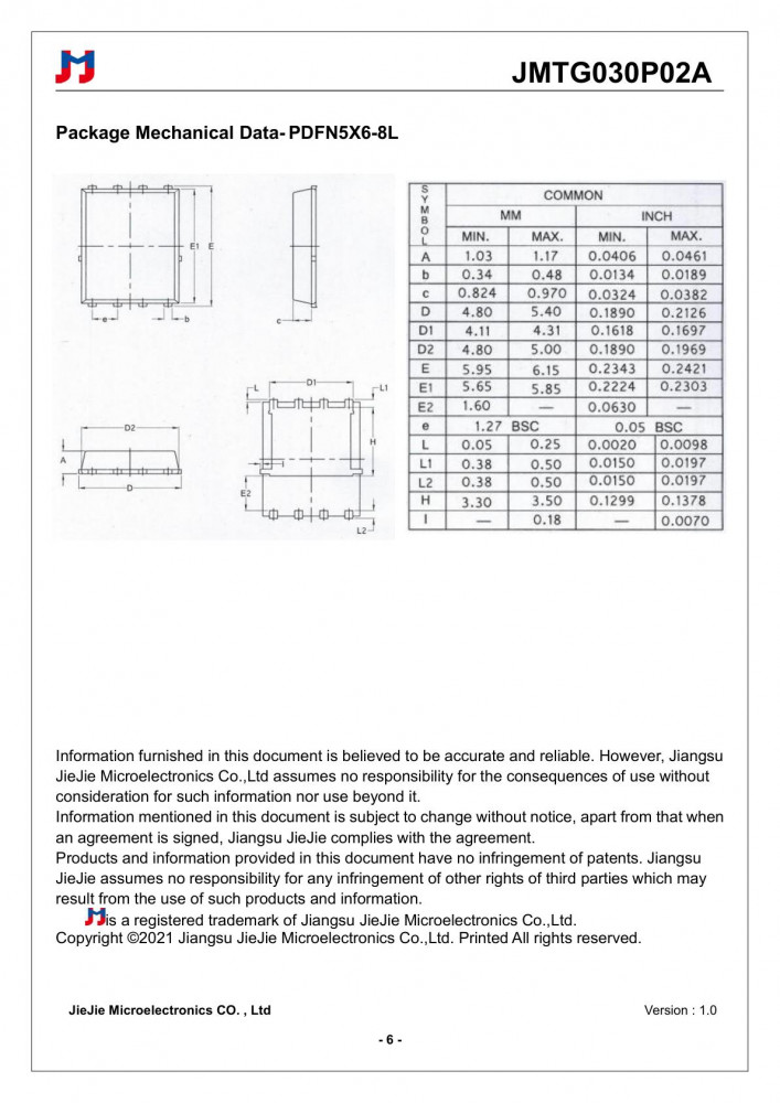 JMTG030P02A datasheet page 6