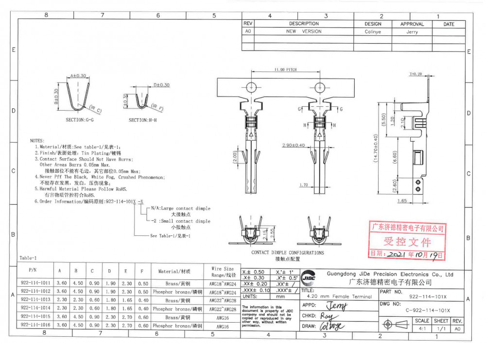 JIDC 922-114-1011 technical drawing preview