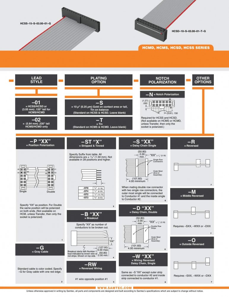 HCSD and HCSS IDC cable assembly technical document page 2