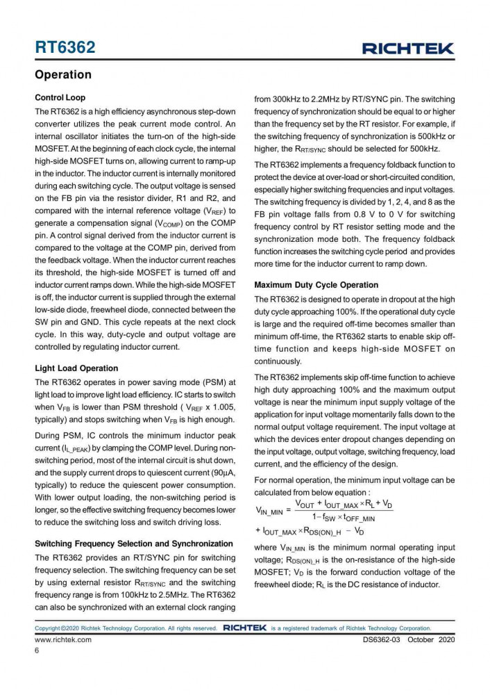 RT6362GQW datasheet page 6