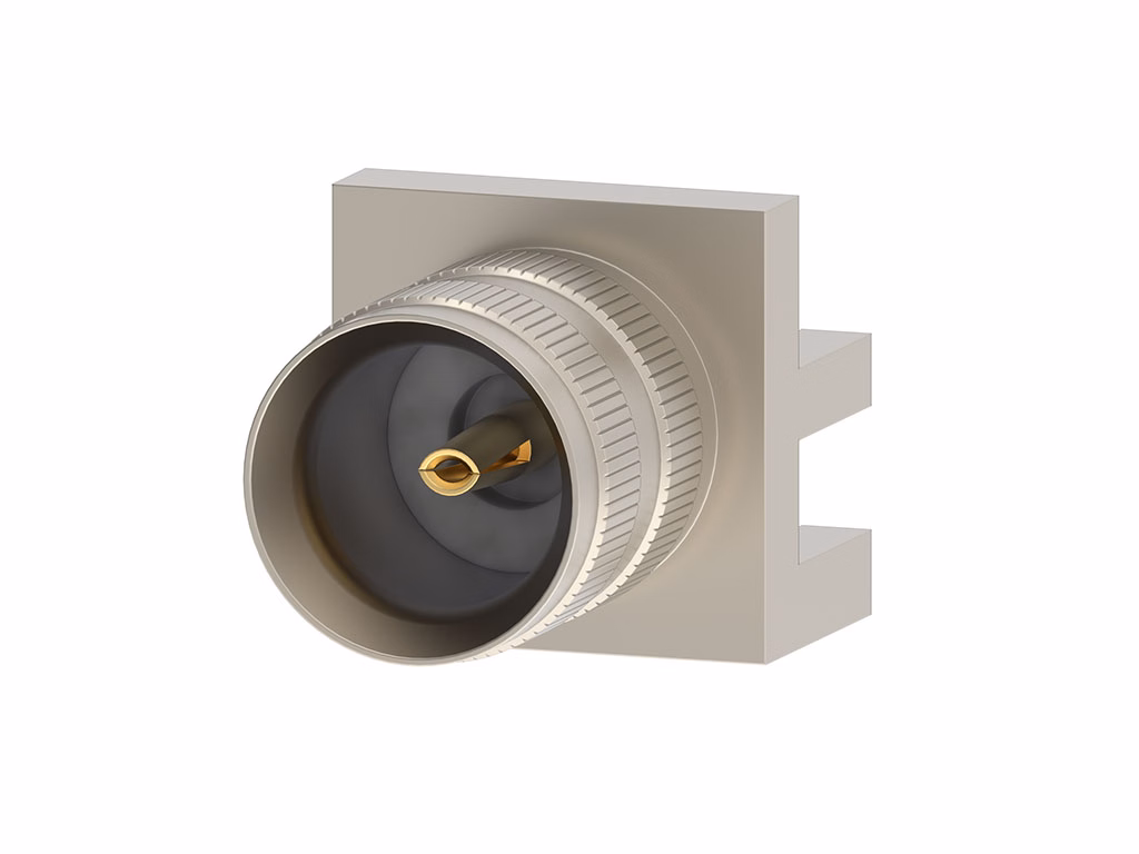 SMP Plug, Straight, Limited Detent, Panel Mount, Thread-in, 7.90mm Length, Tray, 50 Ohms