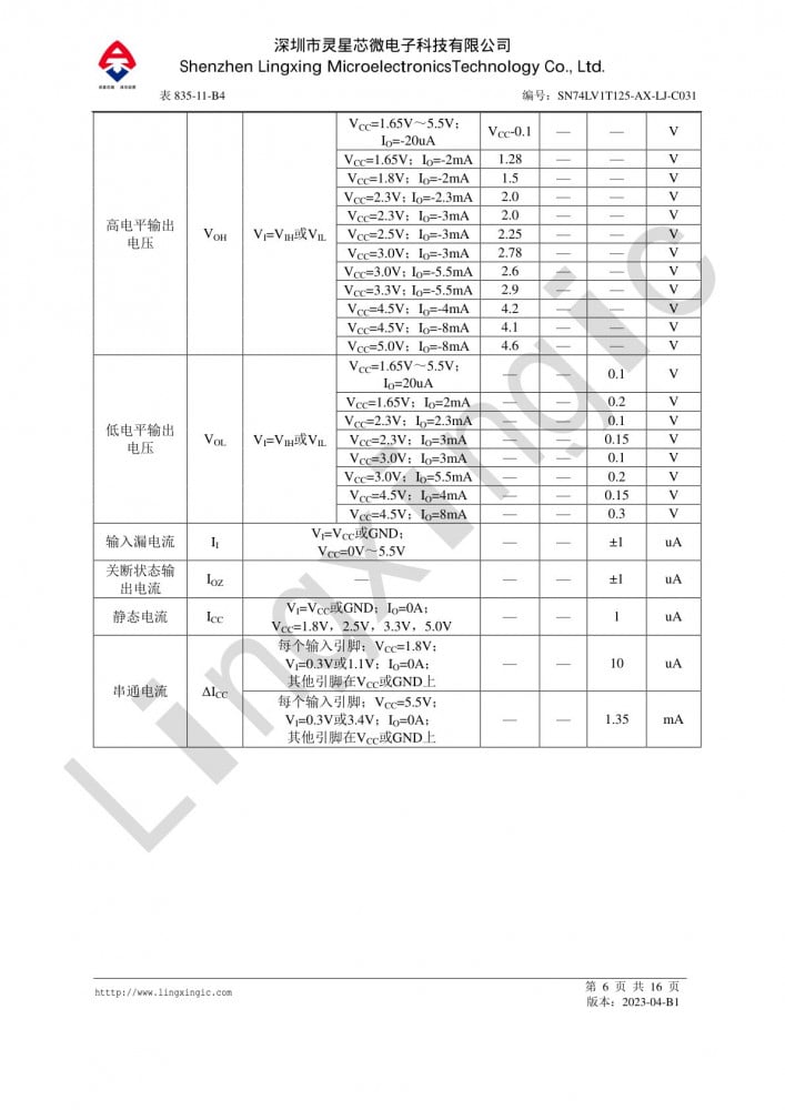 SN74LV1T125DB(LX) datasheet page 6