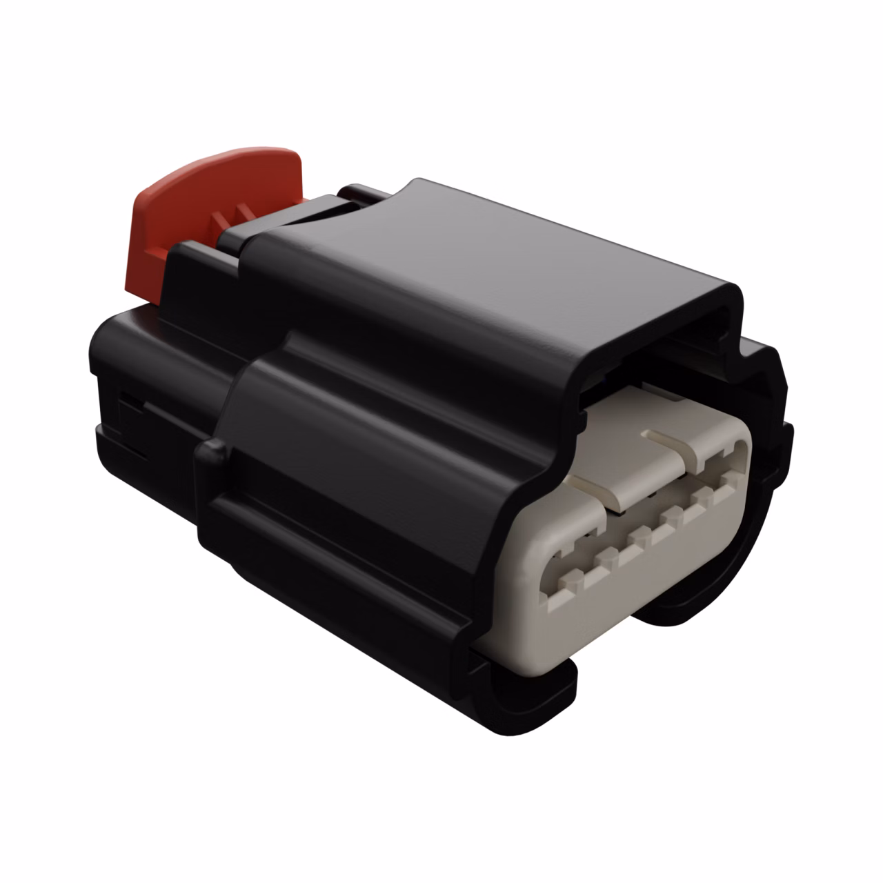 2.54mm MX64 Sealed Single Row Crimp Housing, MX64 Terminal, Black, 6 Circuits, Key D, with CPA Lock, All Terminals Plugged for sale