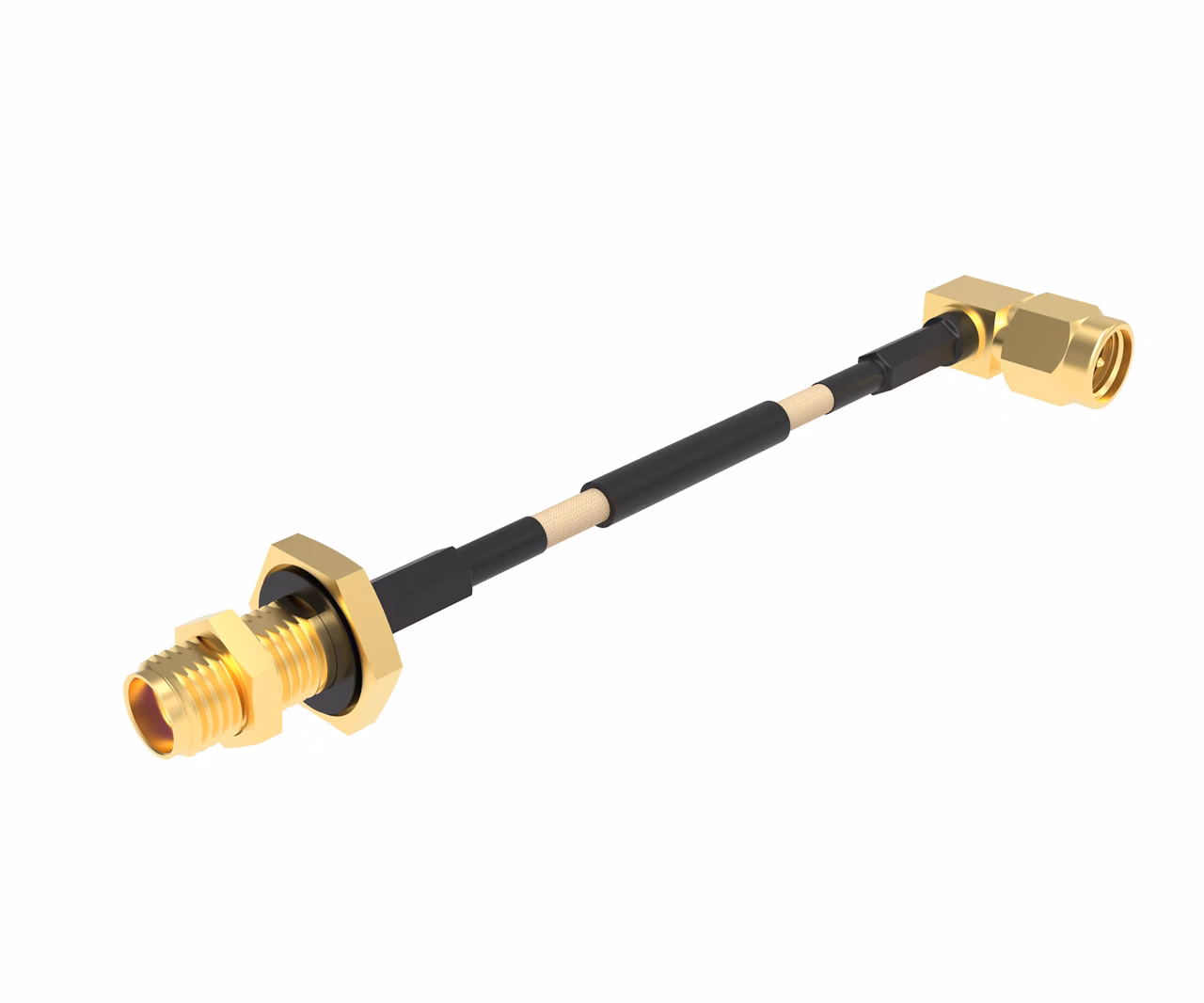 SMA Right-Angle Plug to SMA Right-Angle Plug on RG-174 Cable, 914.40mm Length, 50 Ohms